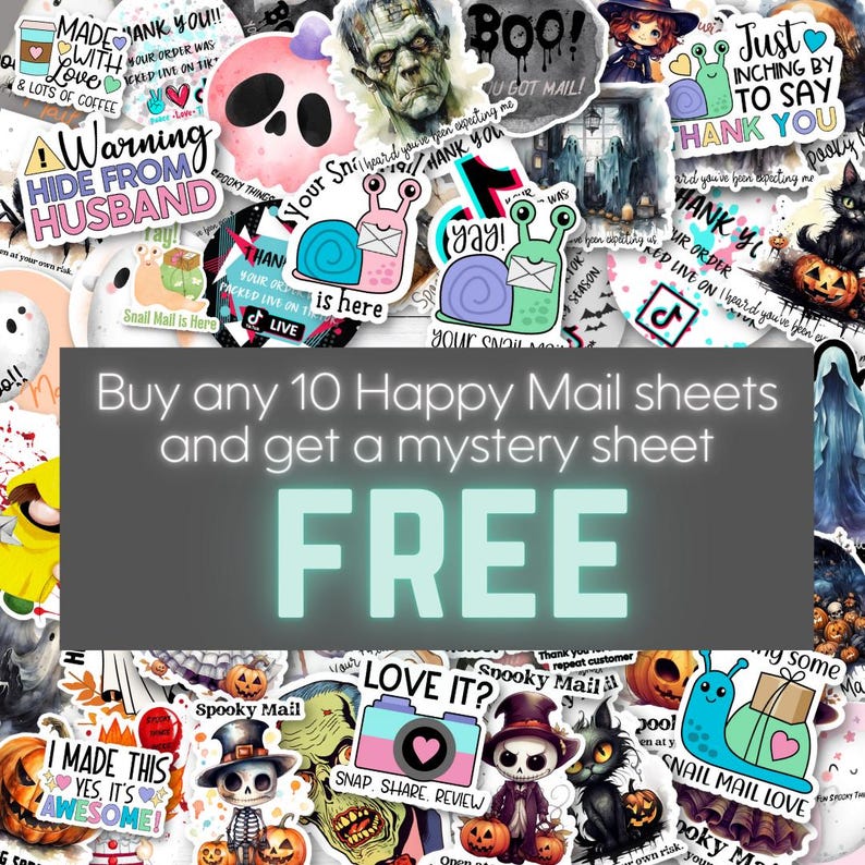 Smile Merry Christmas Happy Mail Stickers, Small Business, Sticker ...