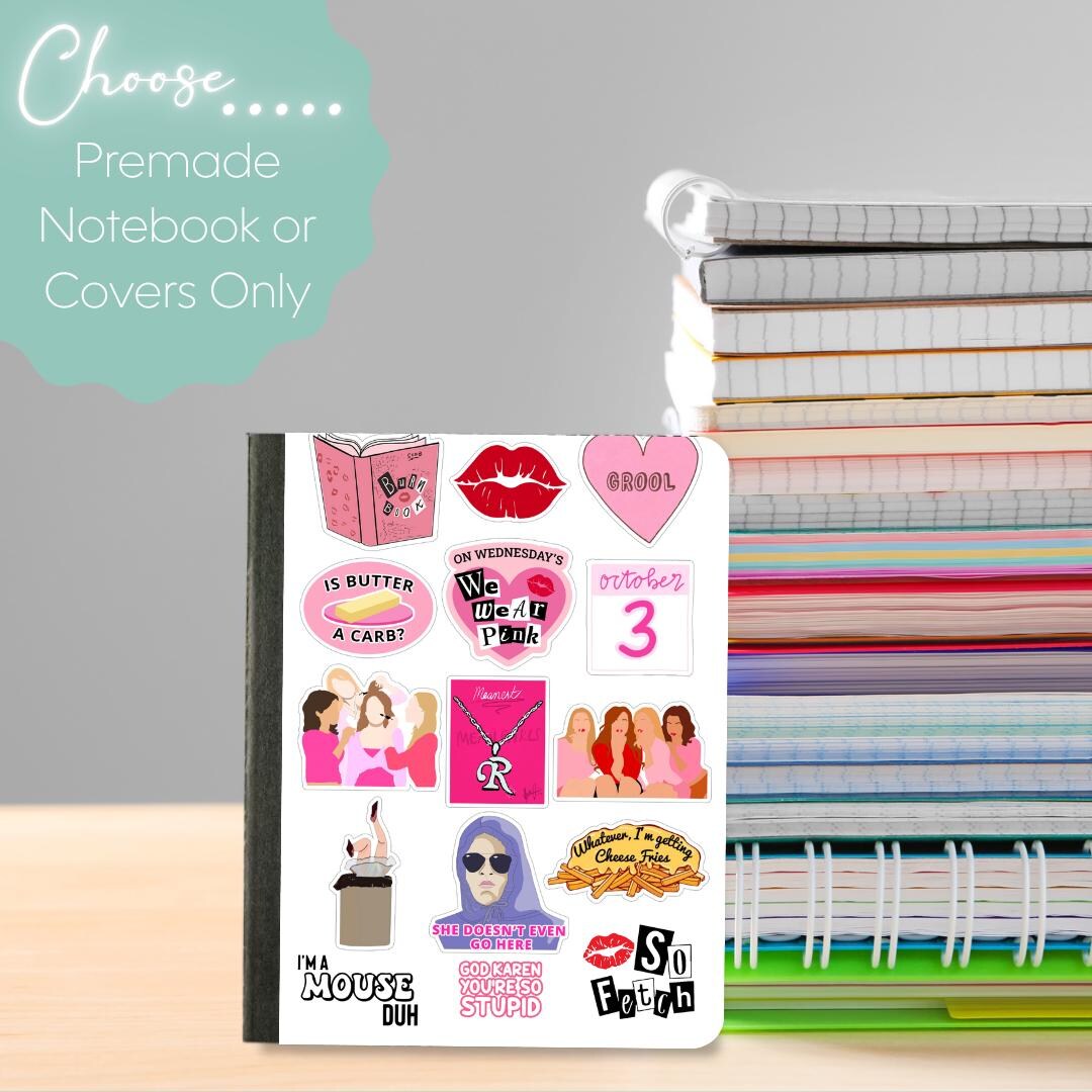 We Wear Pink Stickers Mini Composition Notebook & Covers, School ...