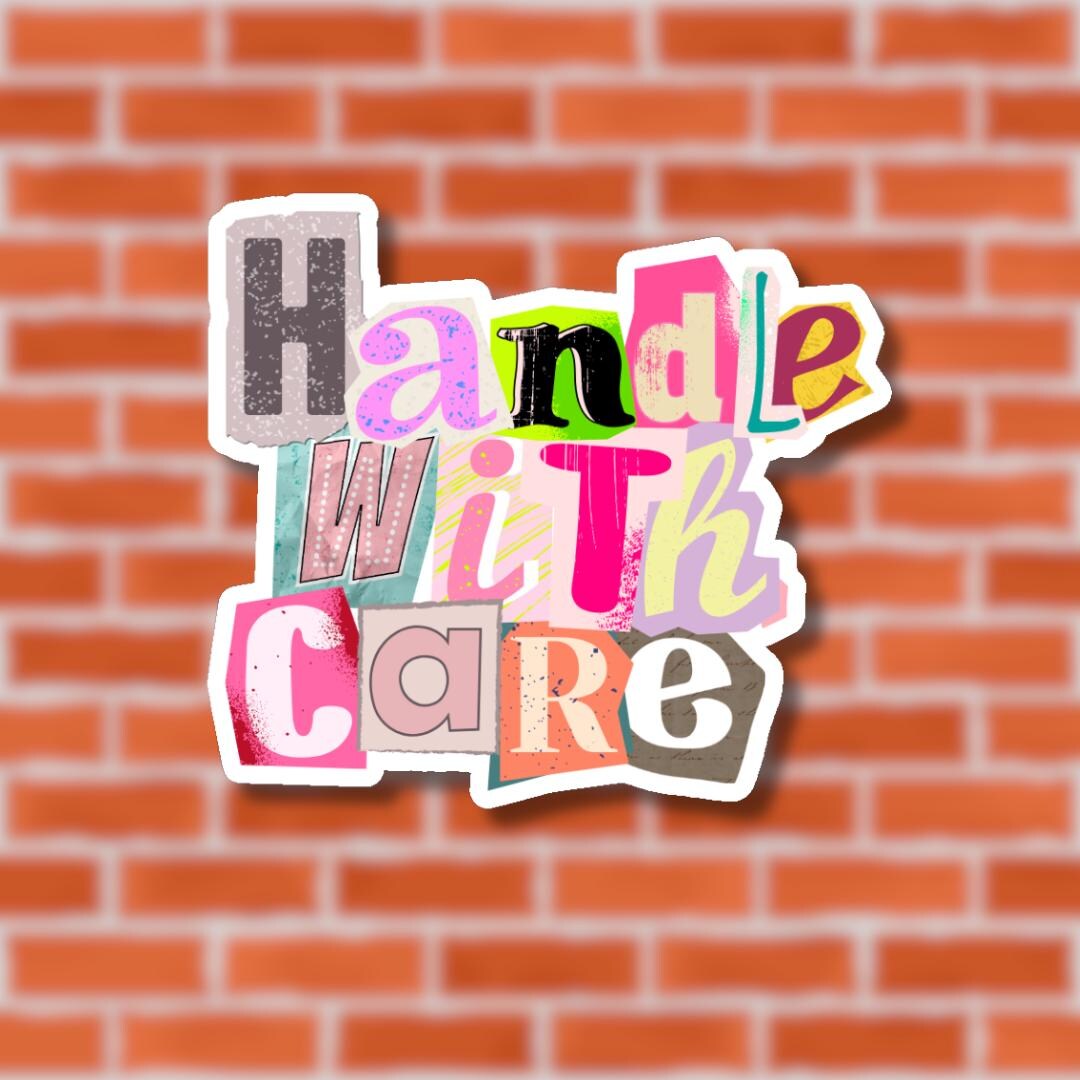 Handle With Care Letters Happy Mail Stickers, Small Business, Sticker ...