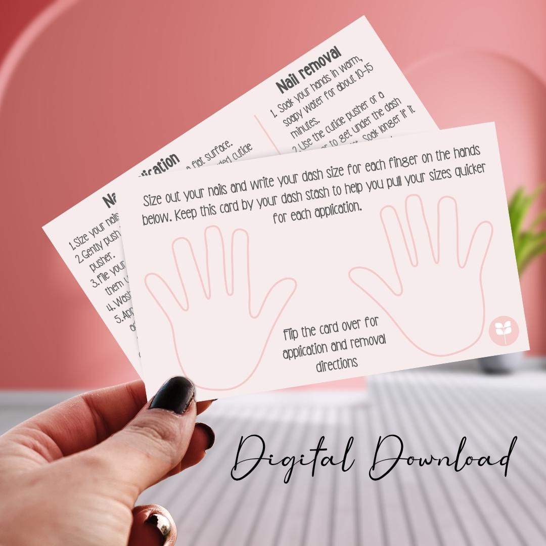 Red Aspen Dash Sizing Card With Instructions, Digital Download ...