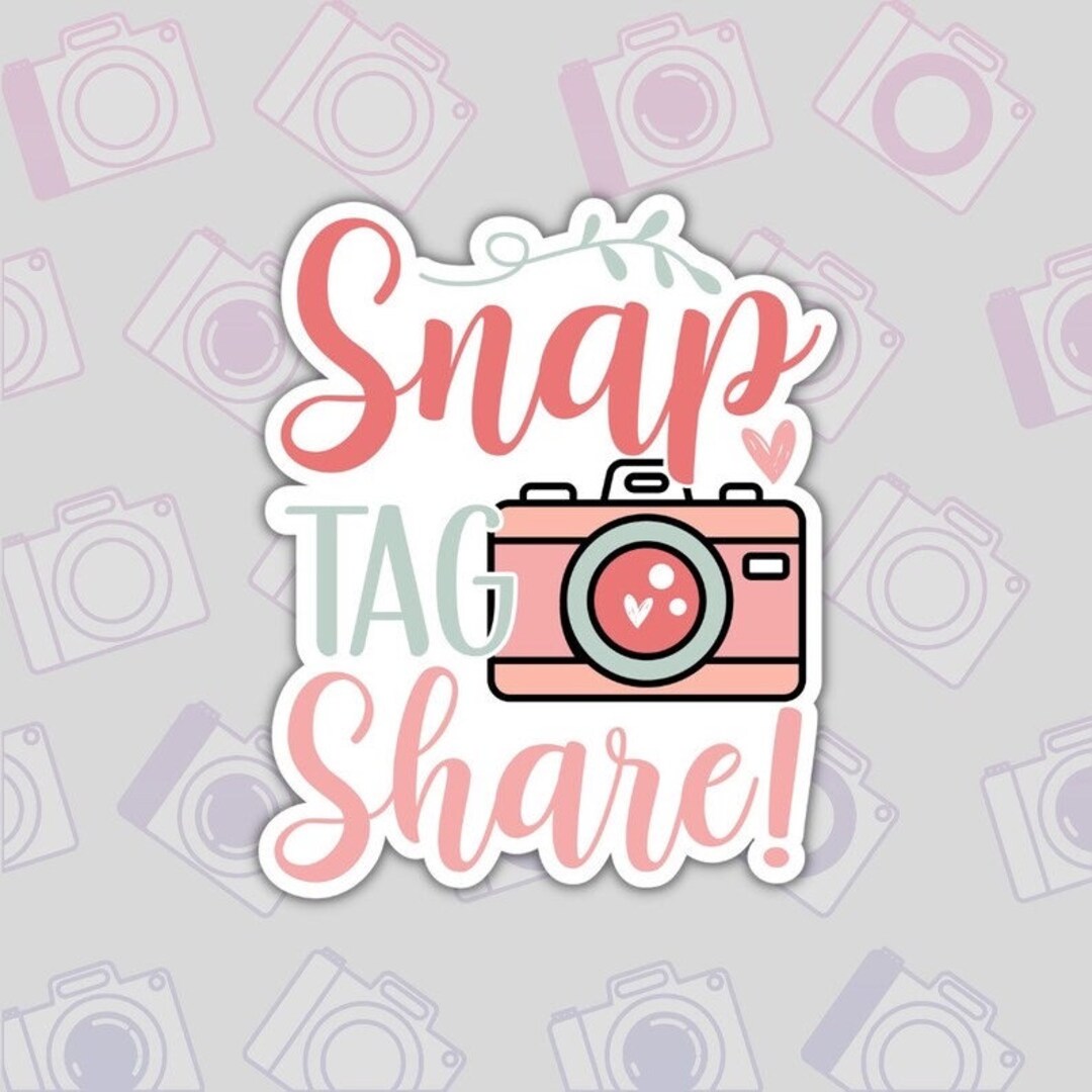 Snap Tag Share Happy Mail Stickers, Small Business, Sticker Sheet ...