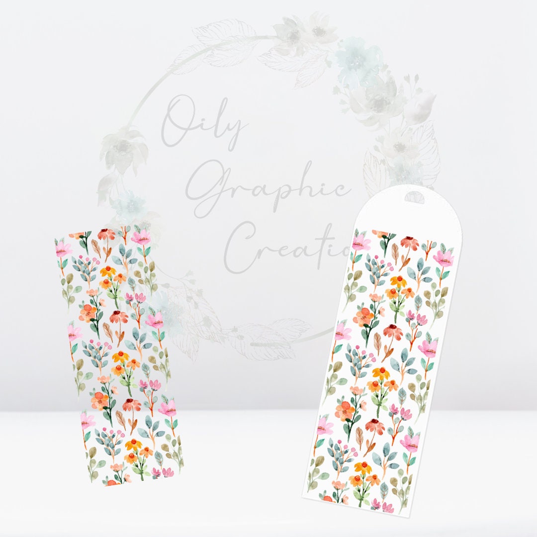 Flowers UV DTF Bookmark Decal, Bookmark, Book, Reading, Decal, Marker ...