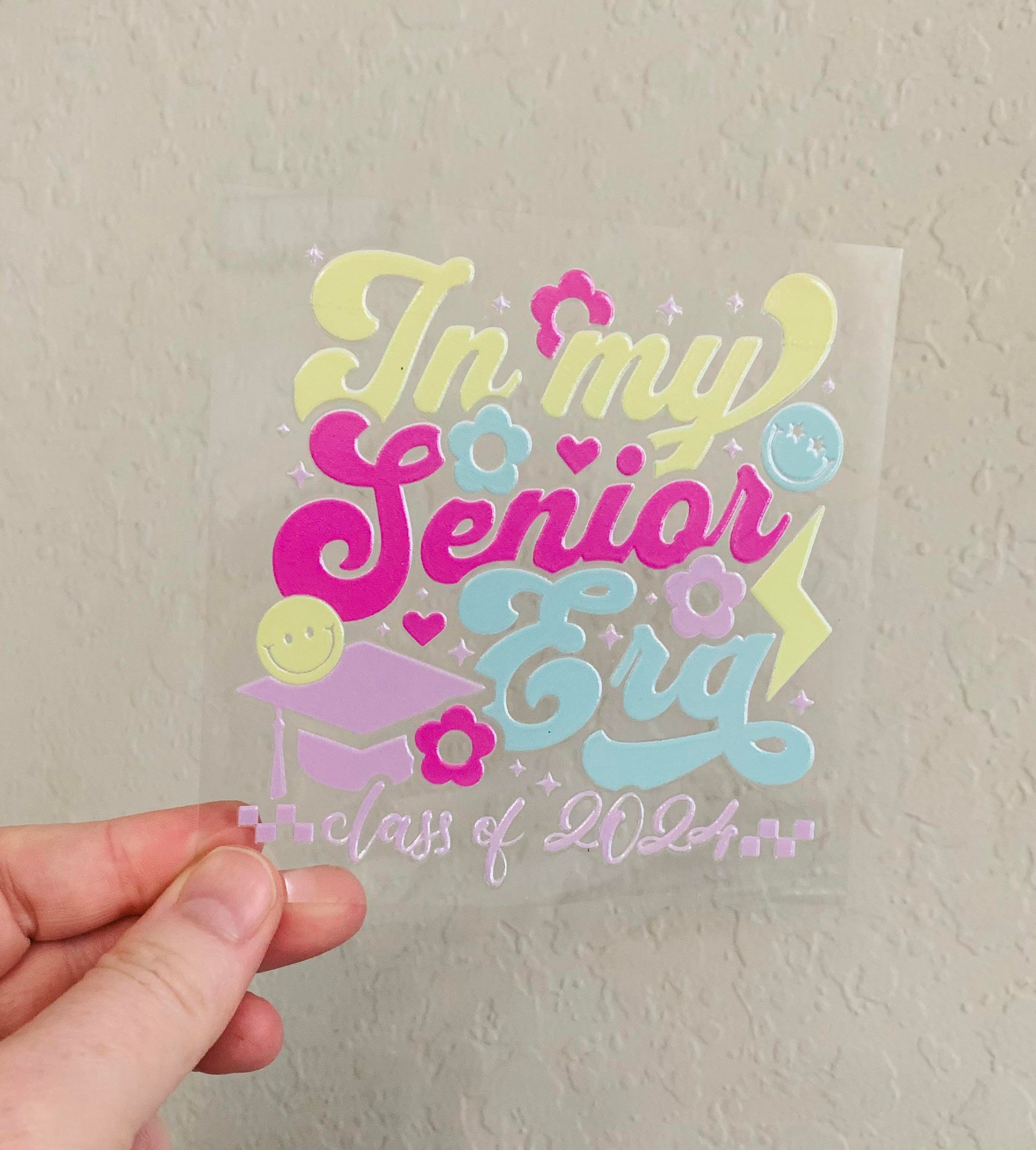 Senior Era 24 Pastel UV DTF Decal, 16oz Glass Can Decal, Glass Cup ...