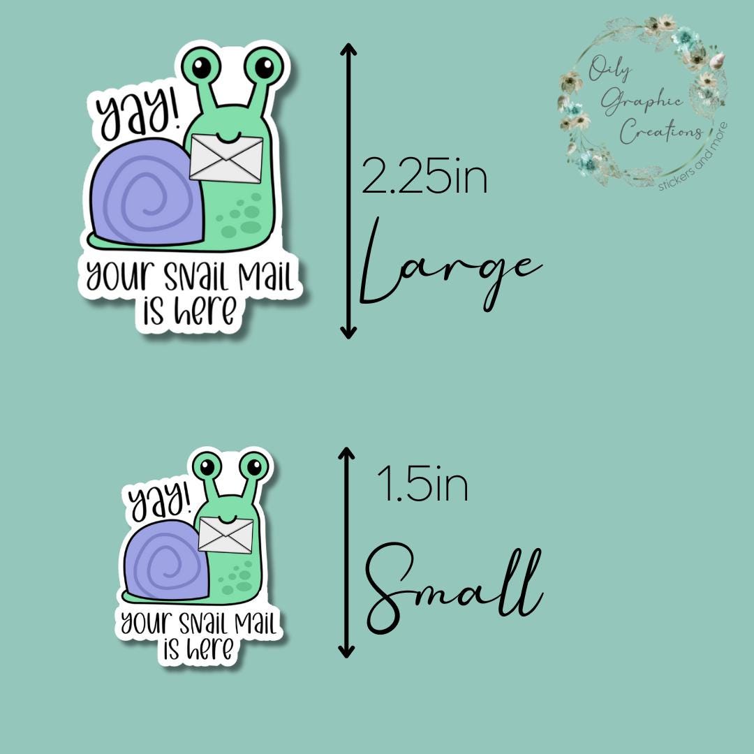 Green Snail Happy Mail Stickers, Packaging Stickers, Happy Mail, Small ...