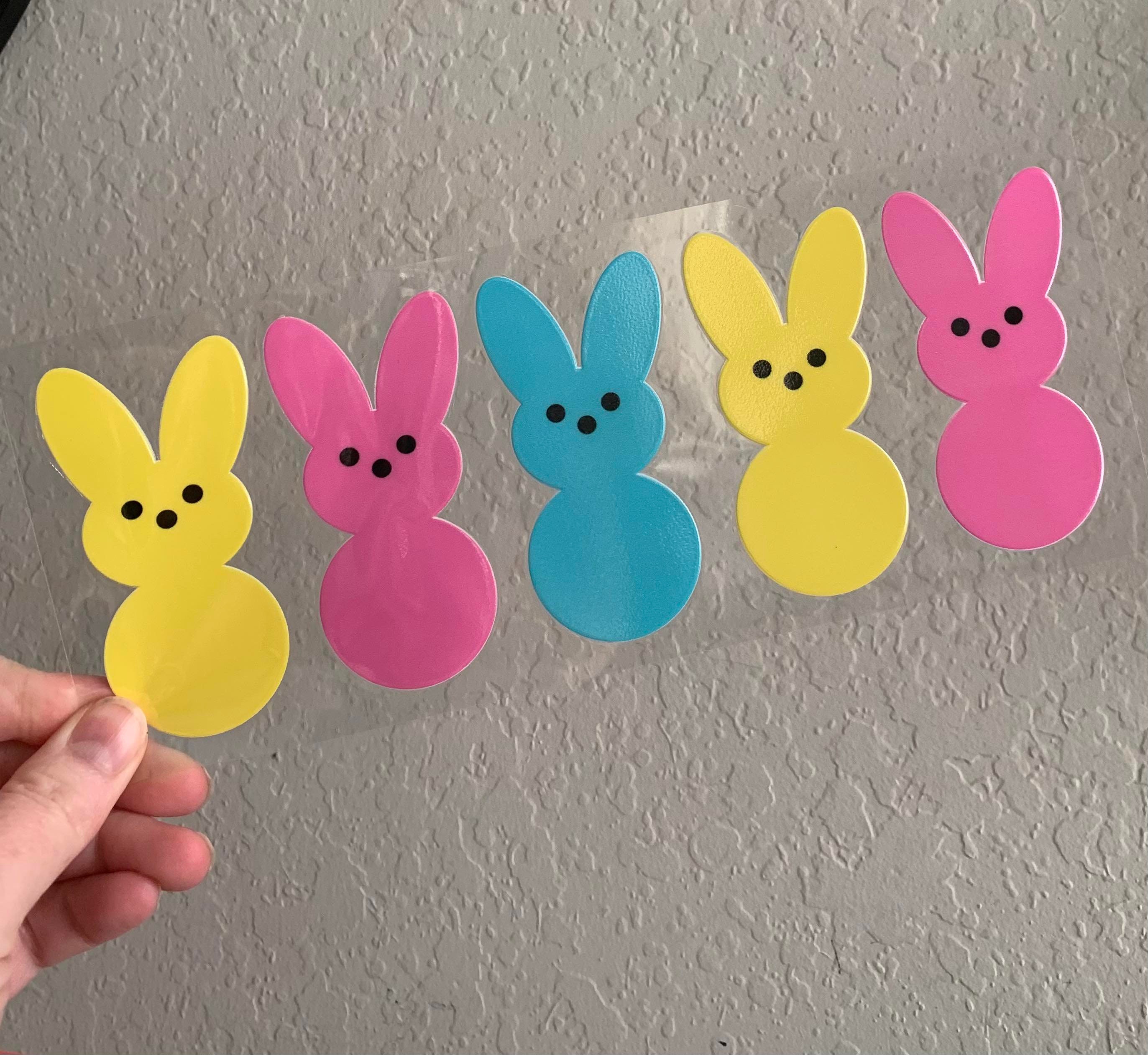 Colorful Easter Peeps UV DTF Wrap, 16oz Glass Can Wrap, Glass Cup ...