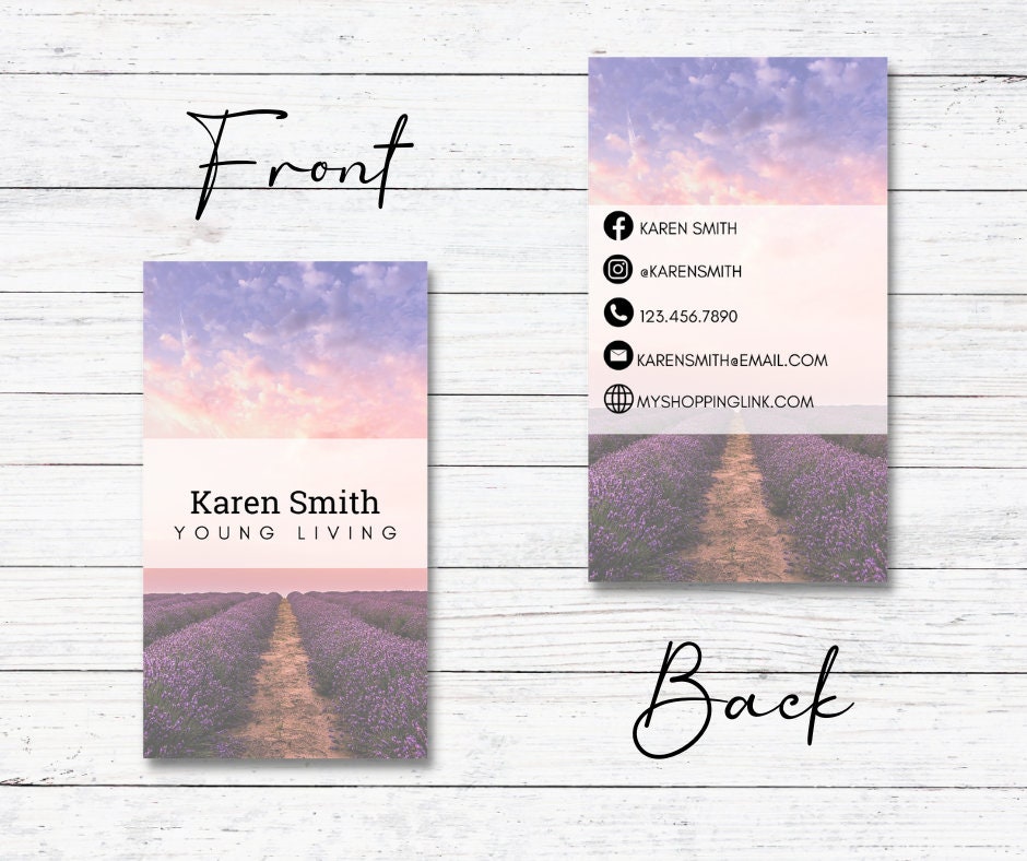 Lavender Fields Digital Business Card, Business Card, Young Living ...