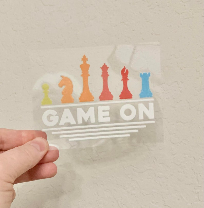 Game on Chess Pieces UV DTF Decal, 16oz Glass Can Decal, Glass Cup ...