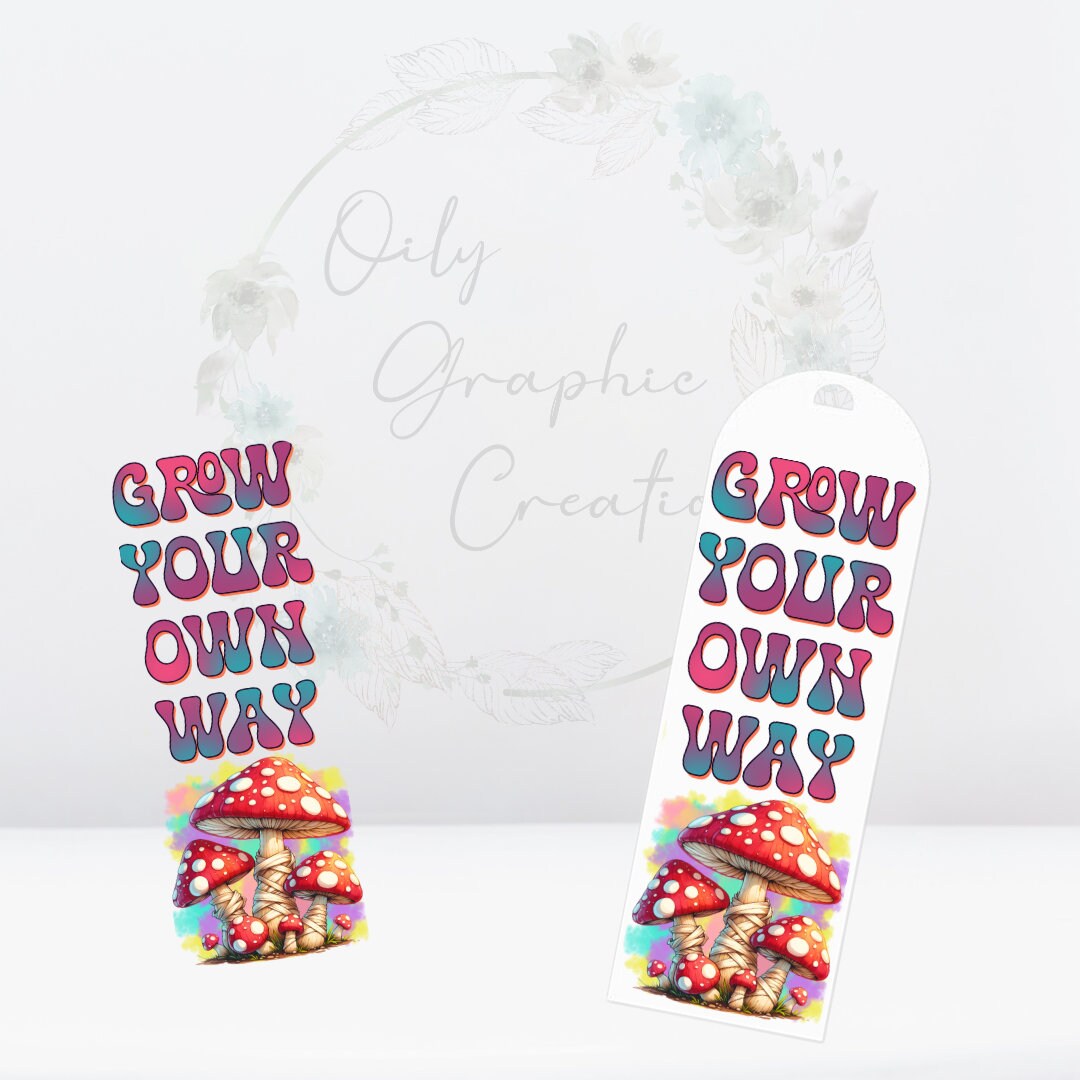 Grow Your Own Way UV DTF Bookmark Decal, Bookmark, Book, Reading, Decal ...
