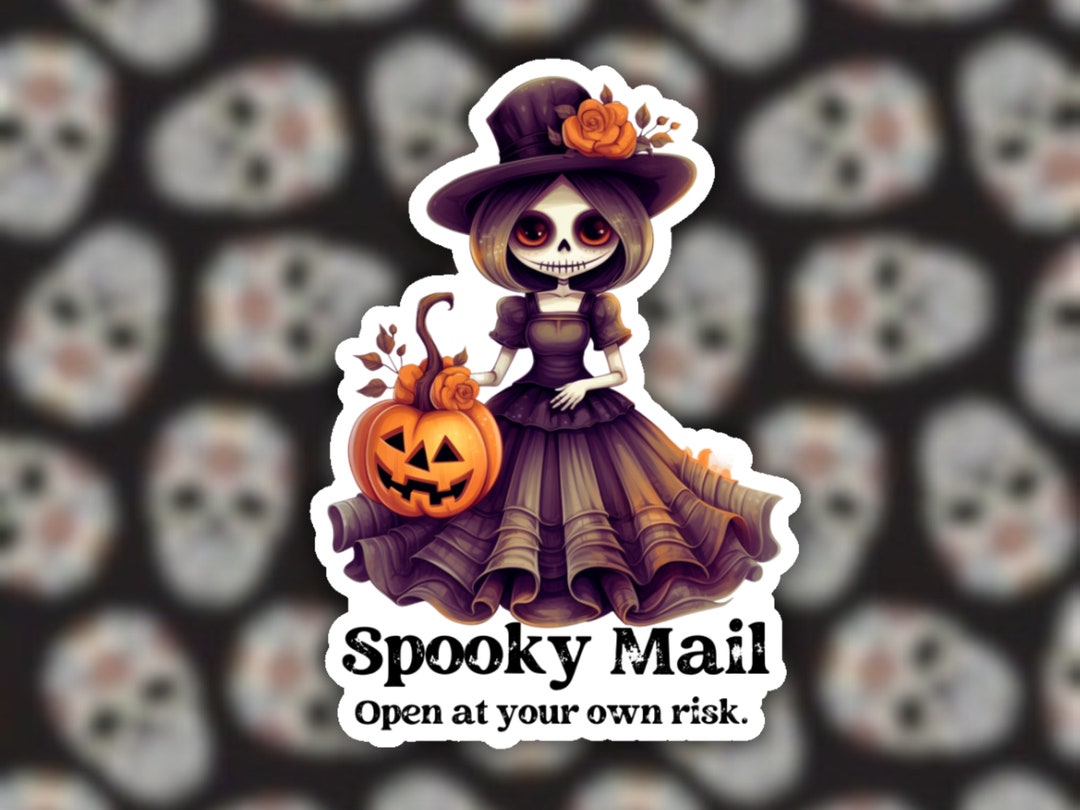 Spooky Mail Girl Happy Mail Stickers, Small Business, Sticker Sheet ...