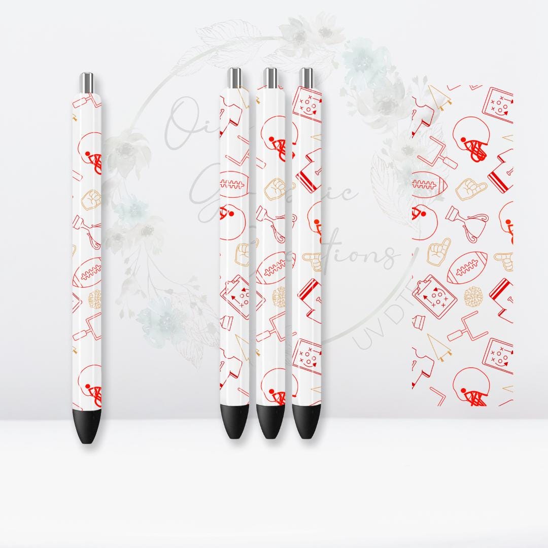 KC Football Pen UV DTF Decal, Pen Decal, Pen Wrap, Ball Point Pen ...