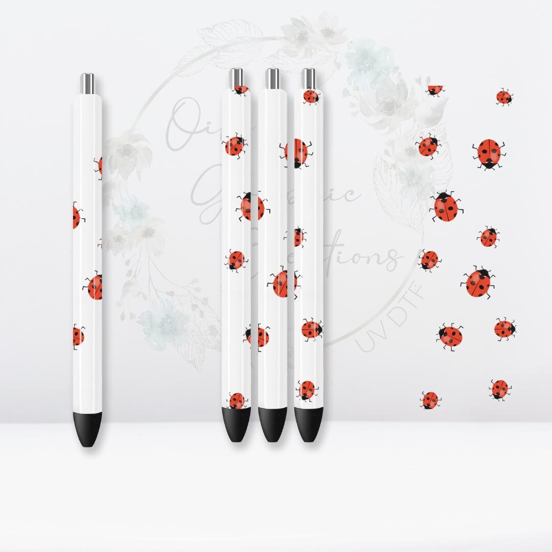 Lady Bugs Pen UV DTF Decal, Pen Decal, Pen Wrap, Ball Point Pen, Decal ...