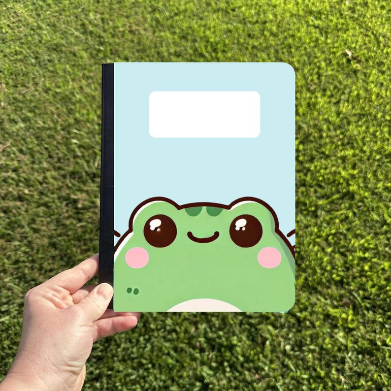 Kawaii Frog Composition Notebook & Covers, School Supplies, Back to ...