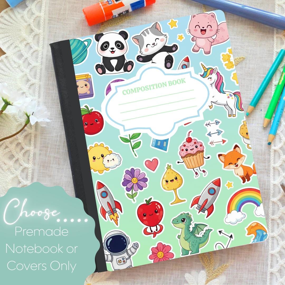 Stickers Composition Notebook & Covers, School Supplies, Back to School ...