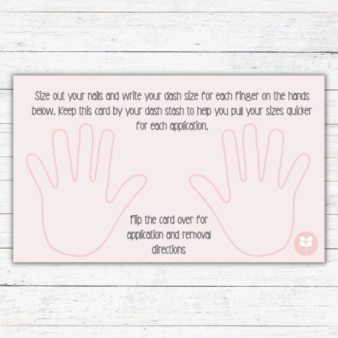 Red Aspen Dash Sizing Card With Instructions, Digital Download ...