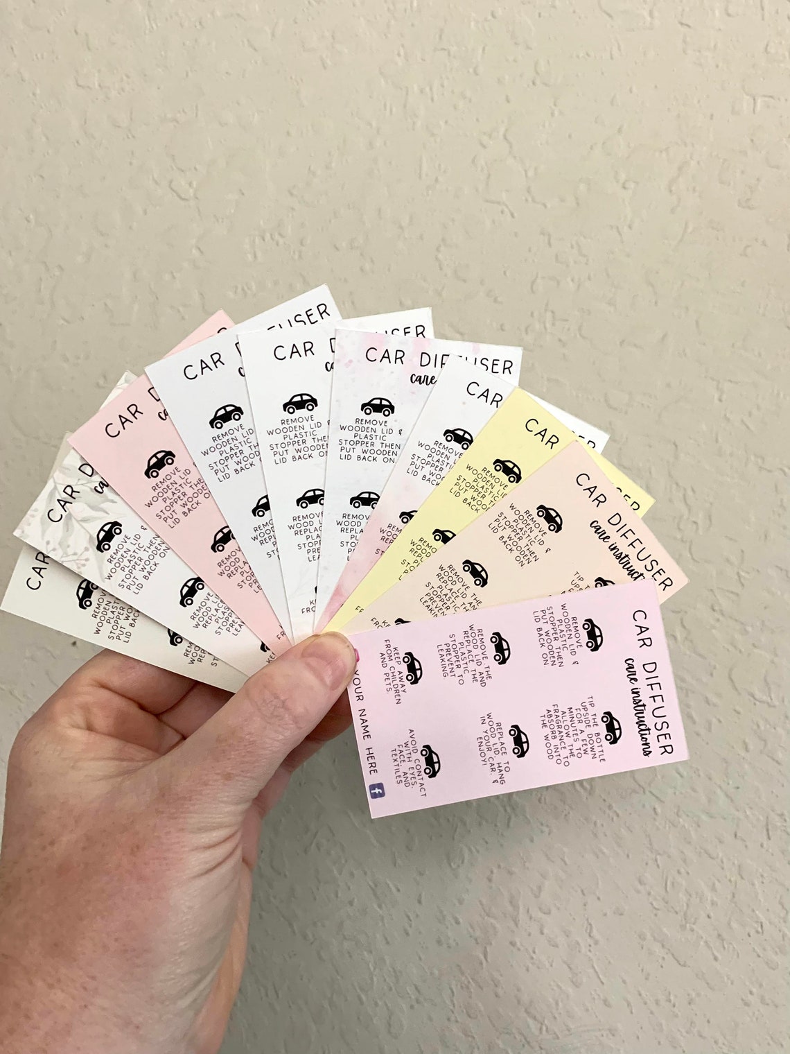 Car Diffuser Care Cards, Printed Care Card, Diffuser Care, Diffuser ...