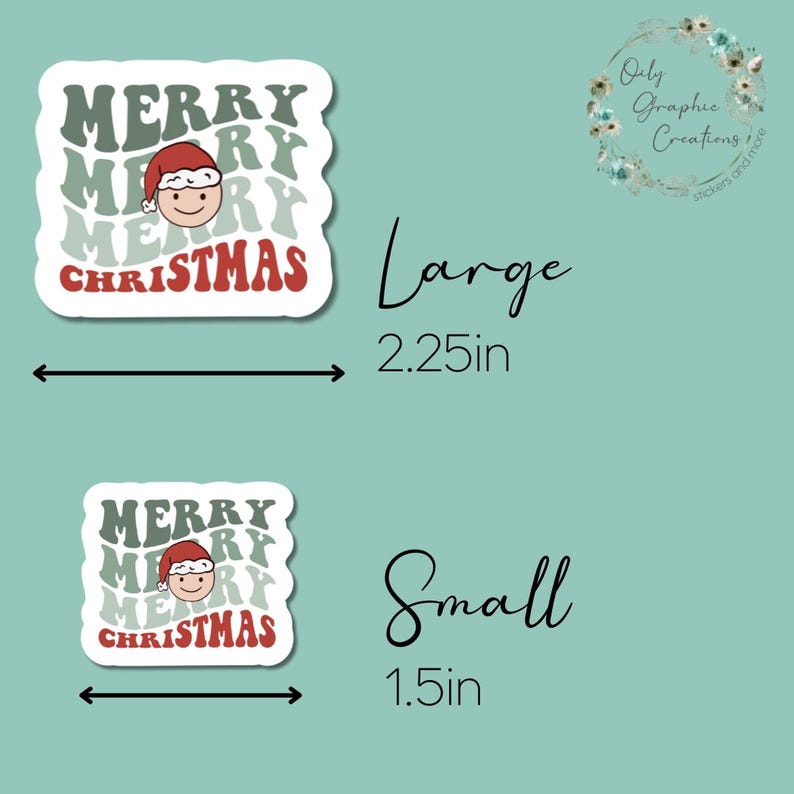 Smile Merry Christmas Happy Mail Stickers, Small Business, Sticker ...
