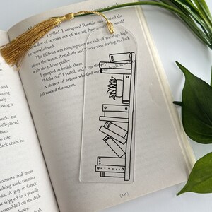 Books on Shelf UV DTF Bookmark Decal, Bookmark, Book, Reading, Decal ...