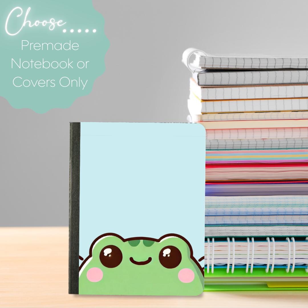 Kawaii Frog Mini Composition Notebook & Covers, School Supplies, Back ...