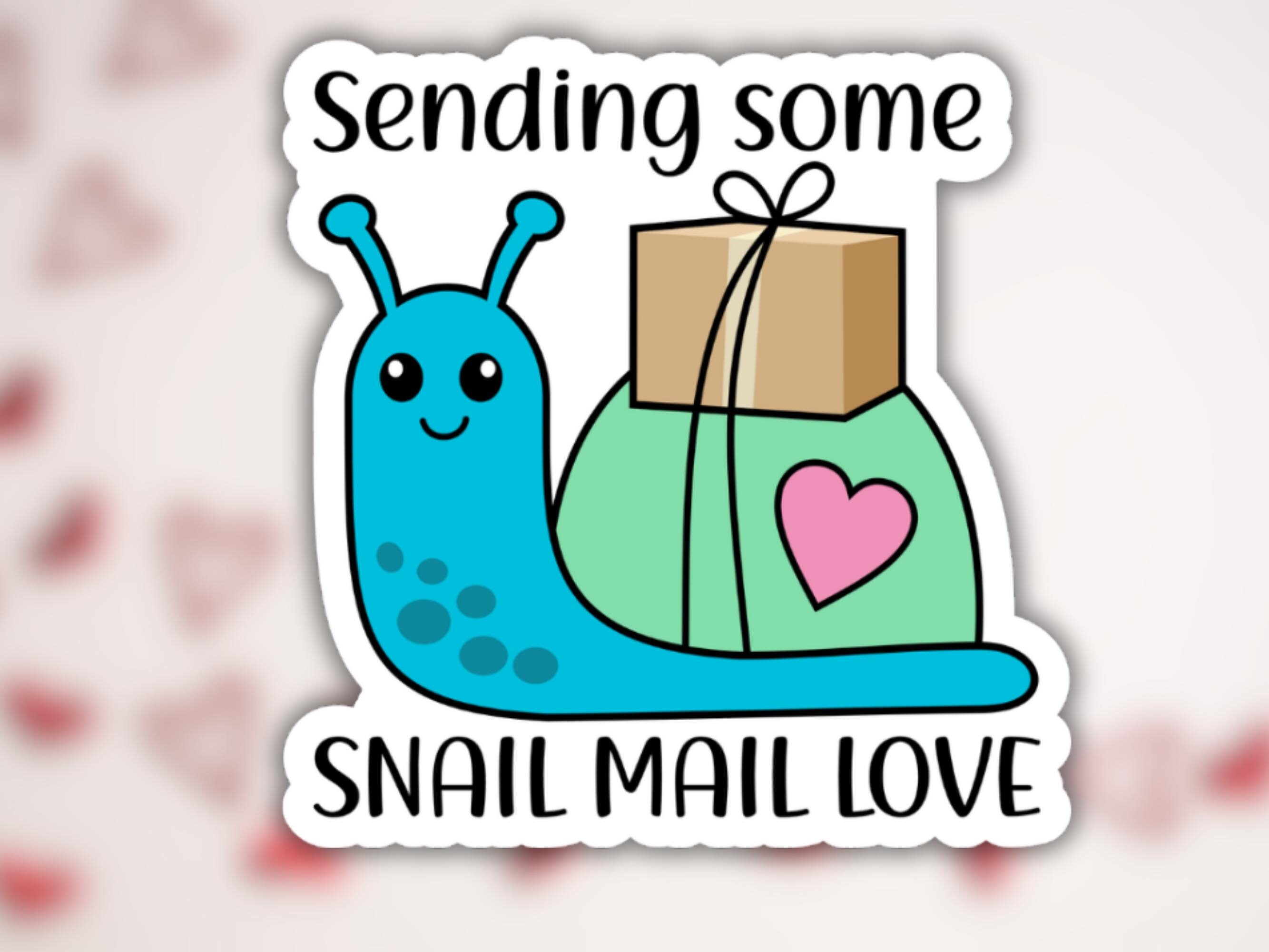 Pink Heart Shell Snail Happy Mail Stickers, Packaging Stickers, Happy ...