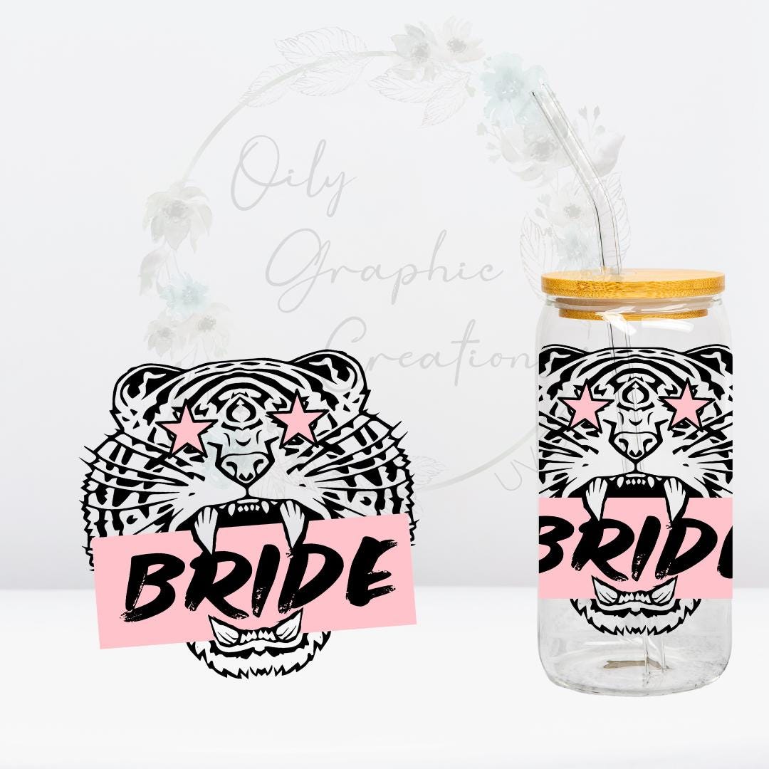 Tiger Bride UV DTF 4in Decal, 16oz Glass Can Decal, Glass Cup, Decal ...