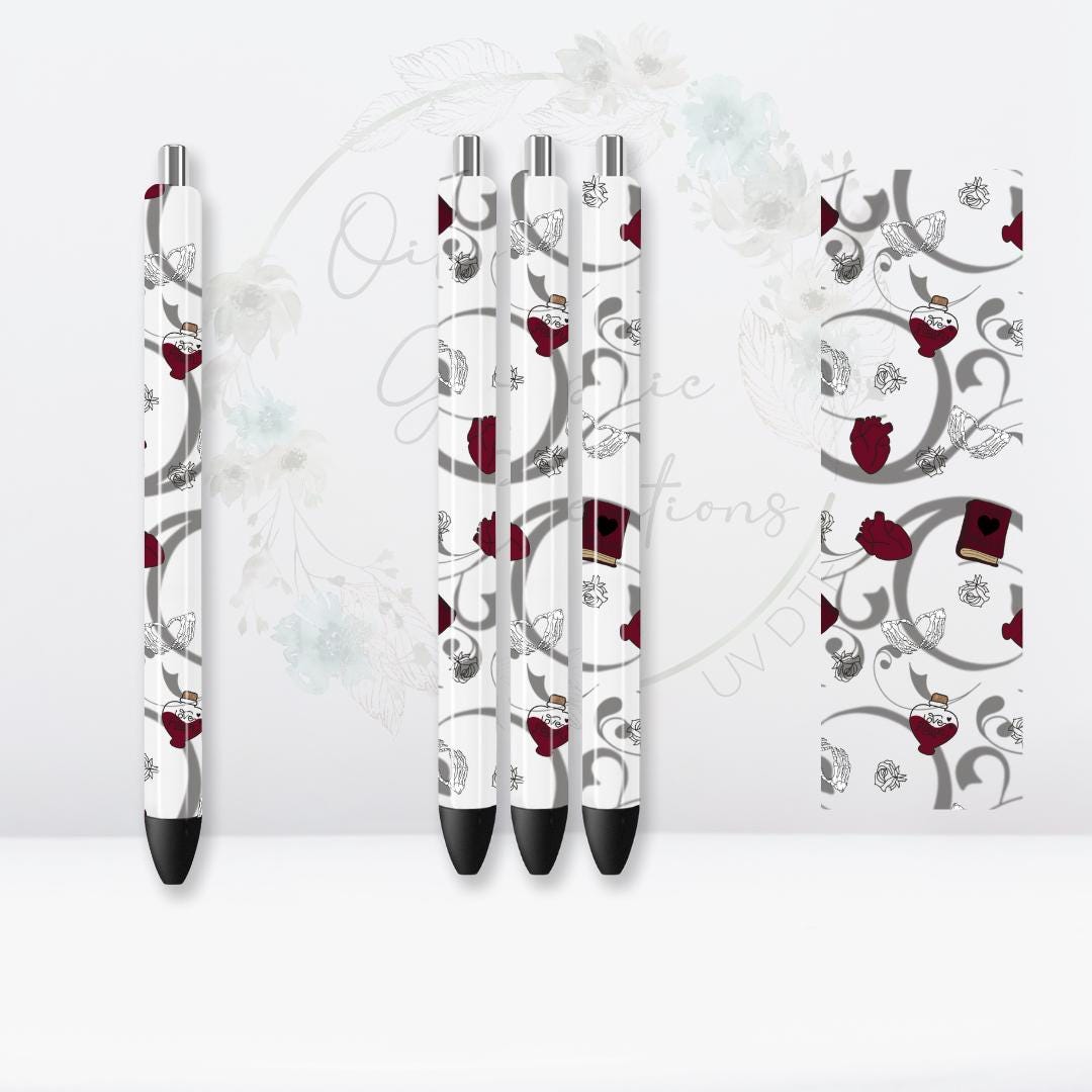 Gothic Love Pen UV DTF Decal, Pen Decal, Pen Wrap, Ball Point Pen ...