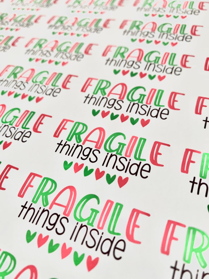Fragile Things Inside Happy Mail Stickers, Packaging Stickers, Happy ...