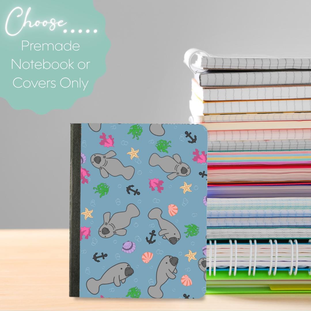 Manatee Friends Mini Composition Notebook & Covers, School Supplies ...