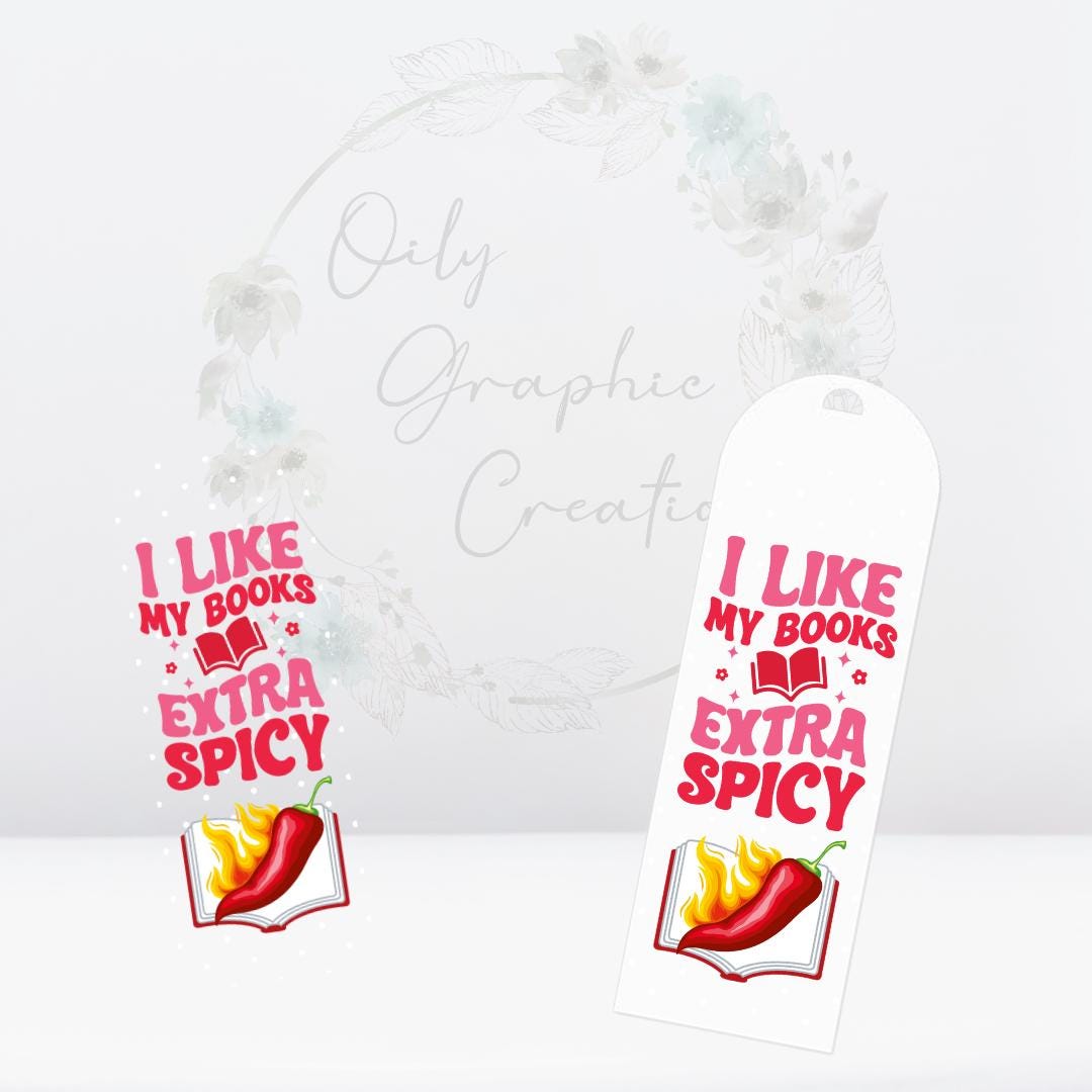 Extra Spicy Books UV DTF Bookmark Decal, Bookmark, Book, Reading, Decal ...