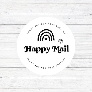 Happy Mail Rainbow Munbyn Stickers, Small Business, Sticker Sheet ...