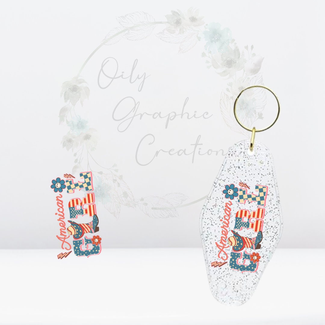 American Girl UV DTF Keychain Decal, Keychain Decal, Hotel Style, Decal ...