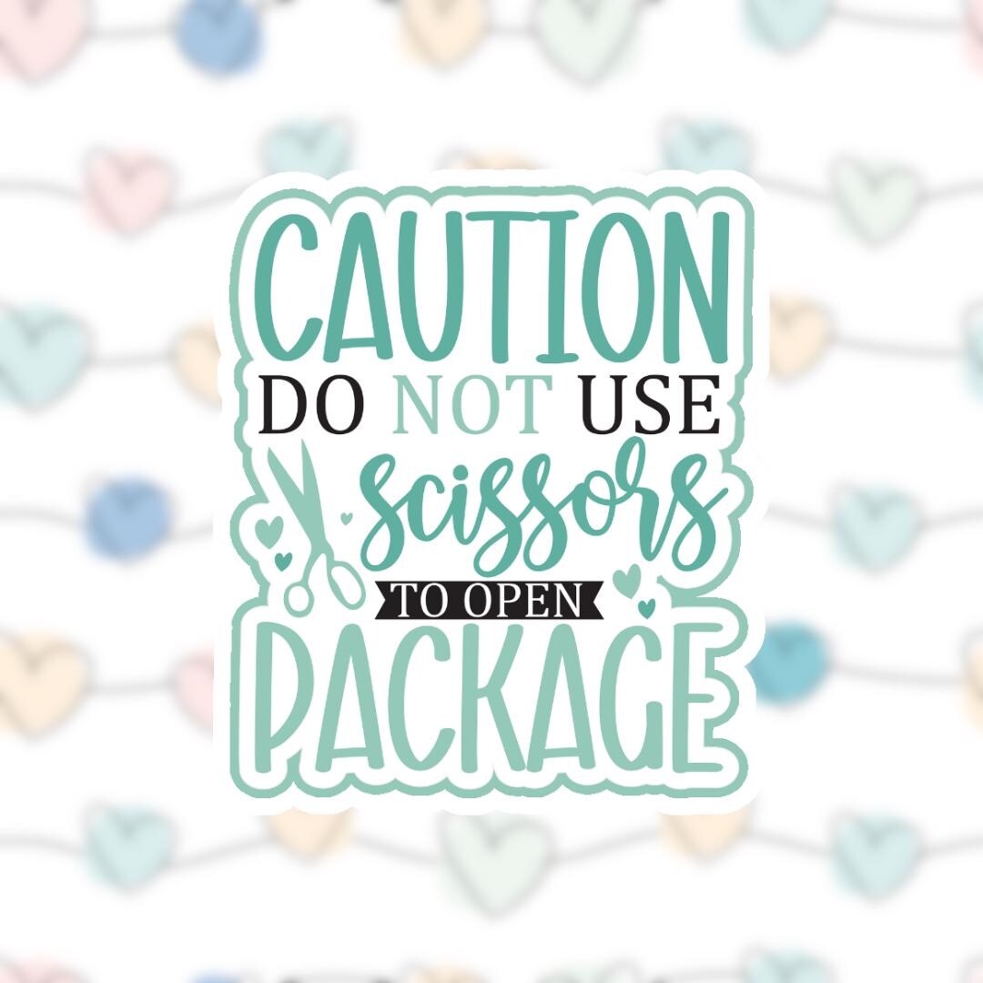 Caution Scissors Happy Mail Stickers, Small Business, Sticker Sheet ...