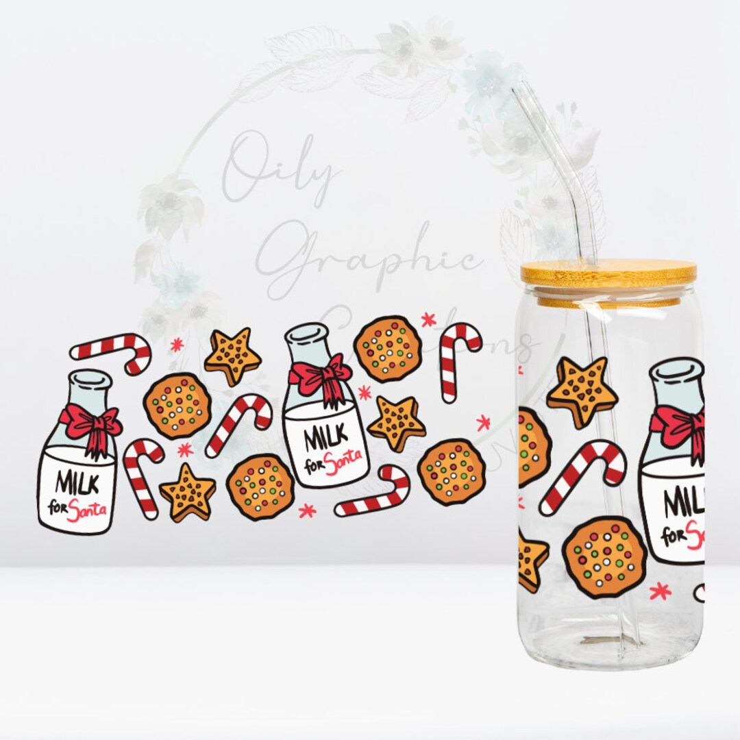 Milk Cookies Candy UV DTF Wrap, 16oz Glass Can Wrap, Glass Cup ...