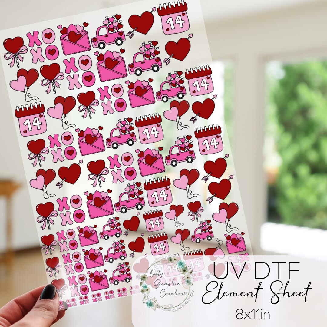 XOXO UV DTF Element Sheet, Build Your Own, Transfer, Decal, Ready to ...
