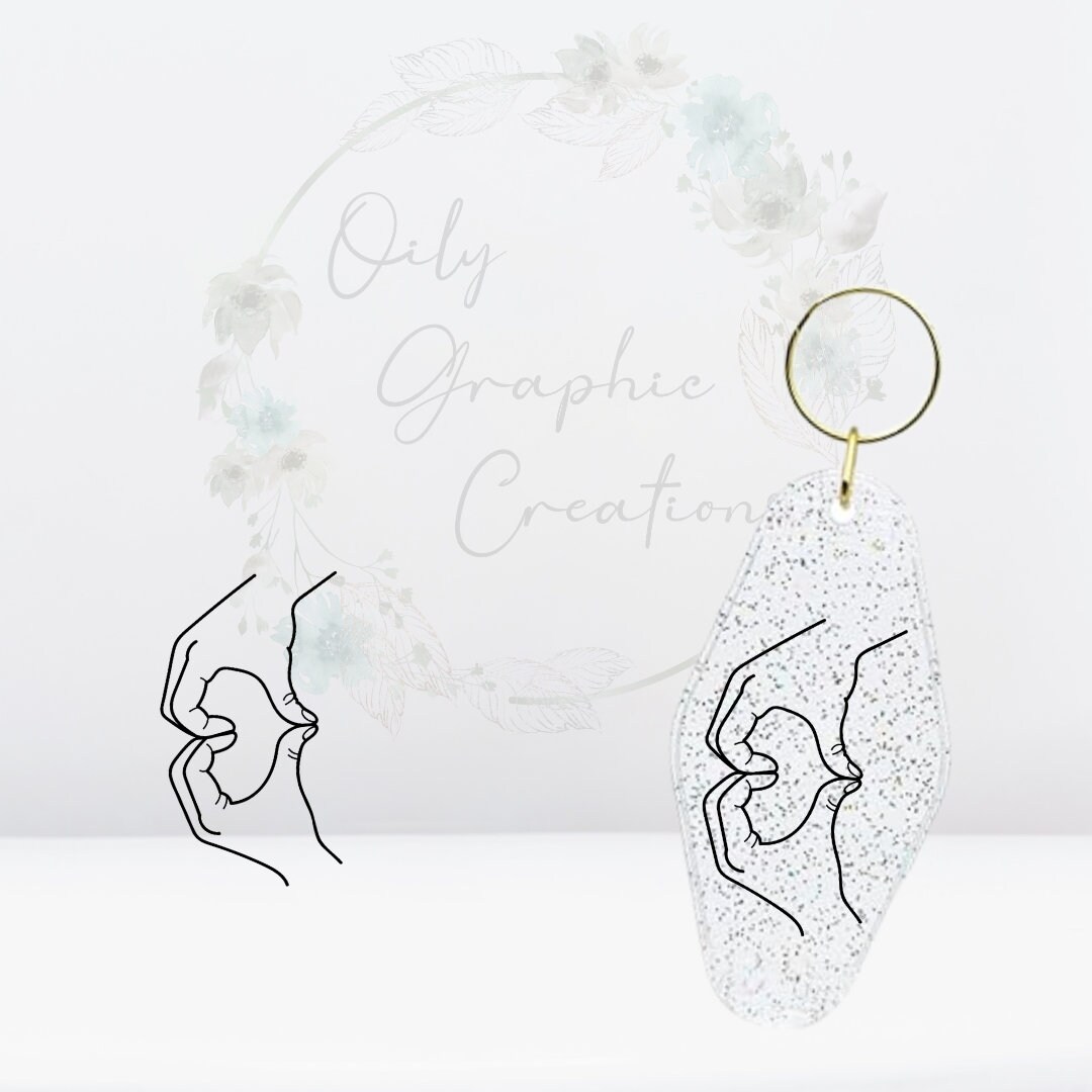 Heart Hands UV DTF Keychain Decal, Keychain Decal, Hotel Style, Decal ...