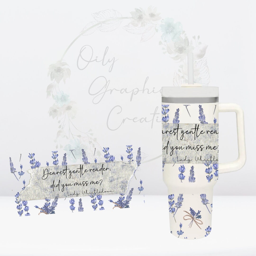 Dear Gentle Reader UV DTF 40oz Tumbler Wrap, 40oz, Wrap, Tumbler, Decal ...