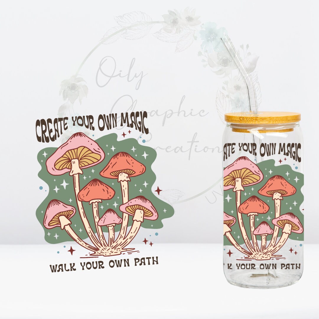 Own Path UV DTF Decal, 16oz Glass Can Decal, Glass Cup, Decal, Wrap ...