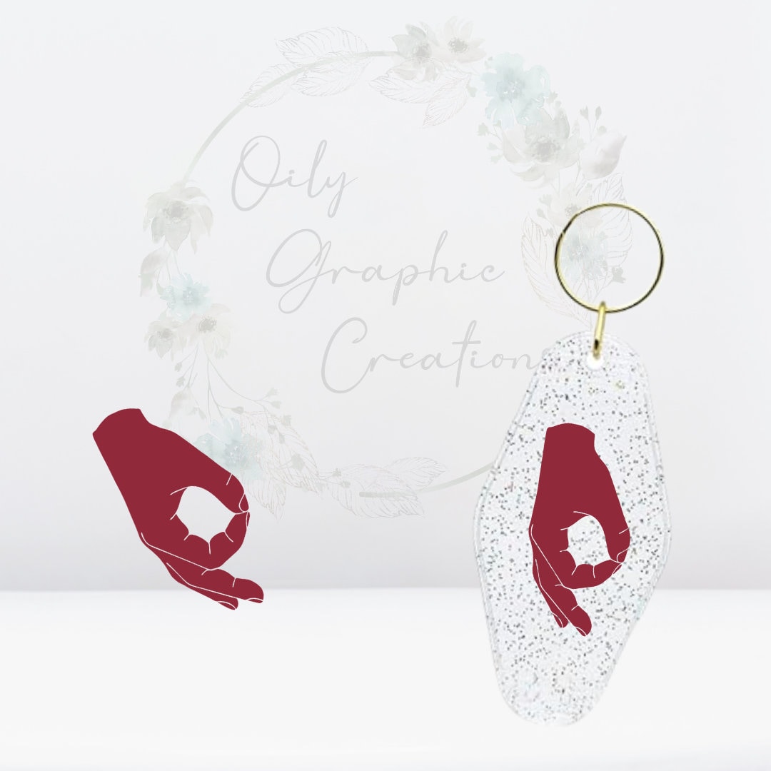 Gotcha Hand UV DTF Keychain Decal, Keychain Decal, Hotel Style, Decal ...
