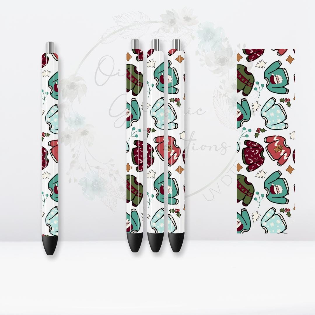 Christmas Sweaters Pen UV DTF Decal, Pen Decal, Pen Wrap, Ball Point ...