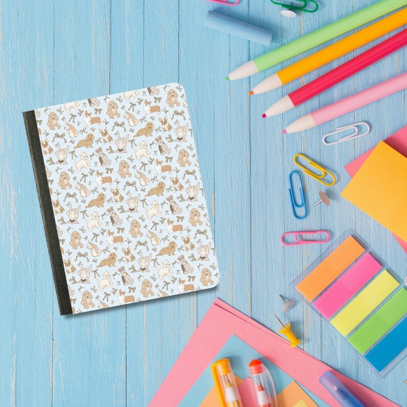 Bows & Dogs Mini Composition Notebook and Covers, School Supplies, Back ...