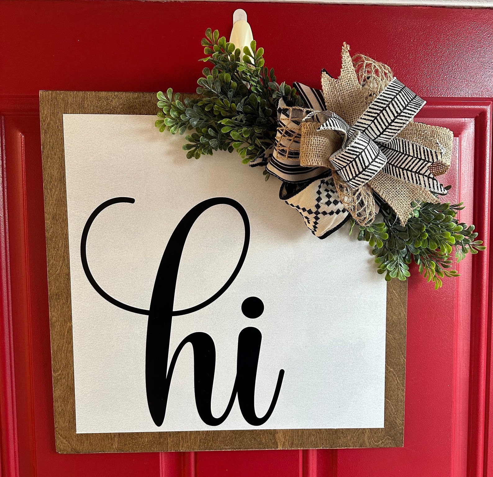 Hi Square Welcome Sign , Hi Door Sign, Hi Welcome Sign, Square Welcome ...