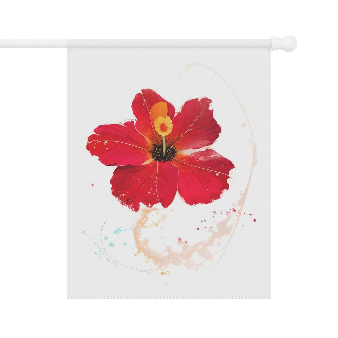 Red Hibiscus Garden & House Banner Garden Art Yard Art - Etsy