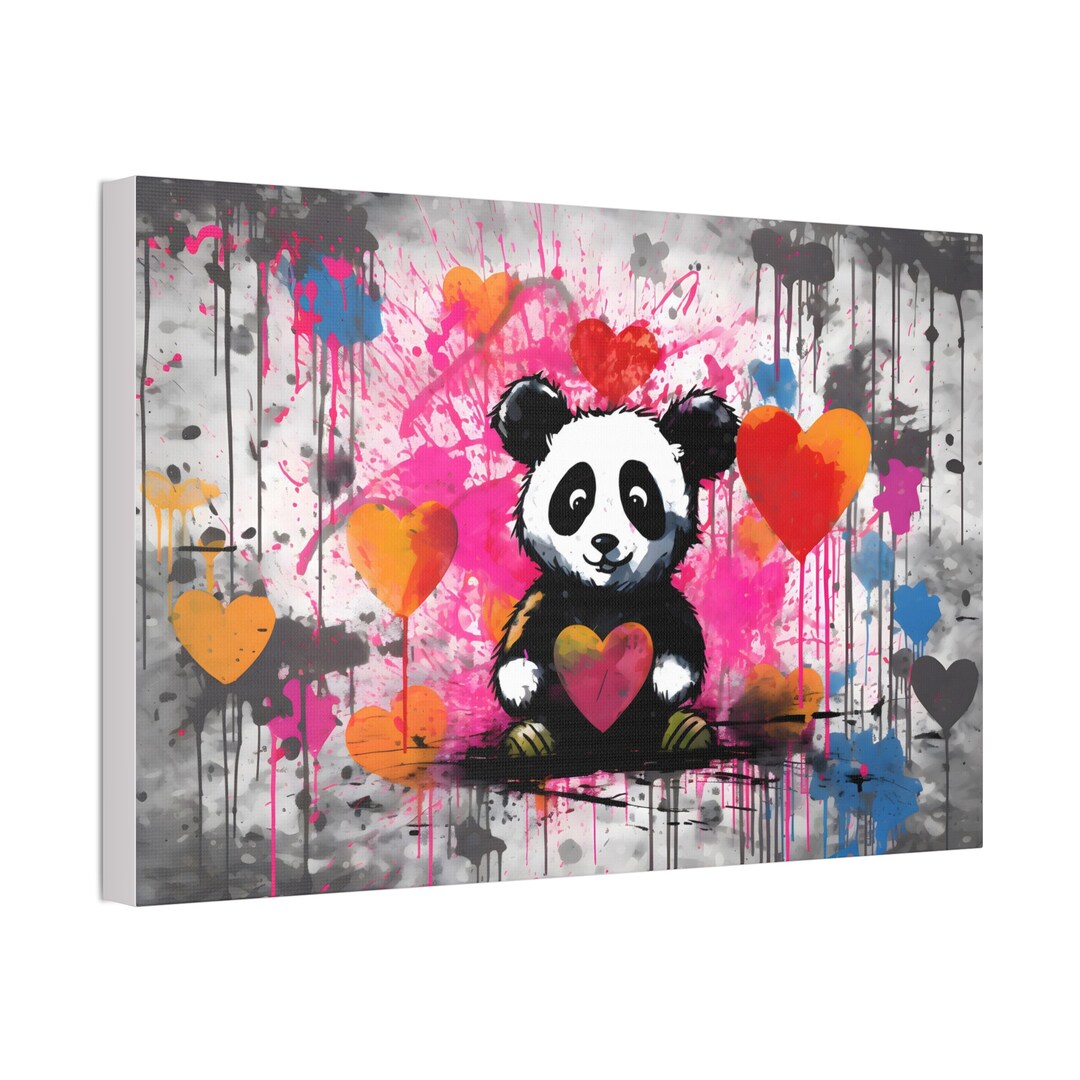 Panda Canvas Pop Art, Banksy Style Pop Art. Panda Canvas - Etsy