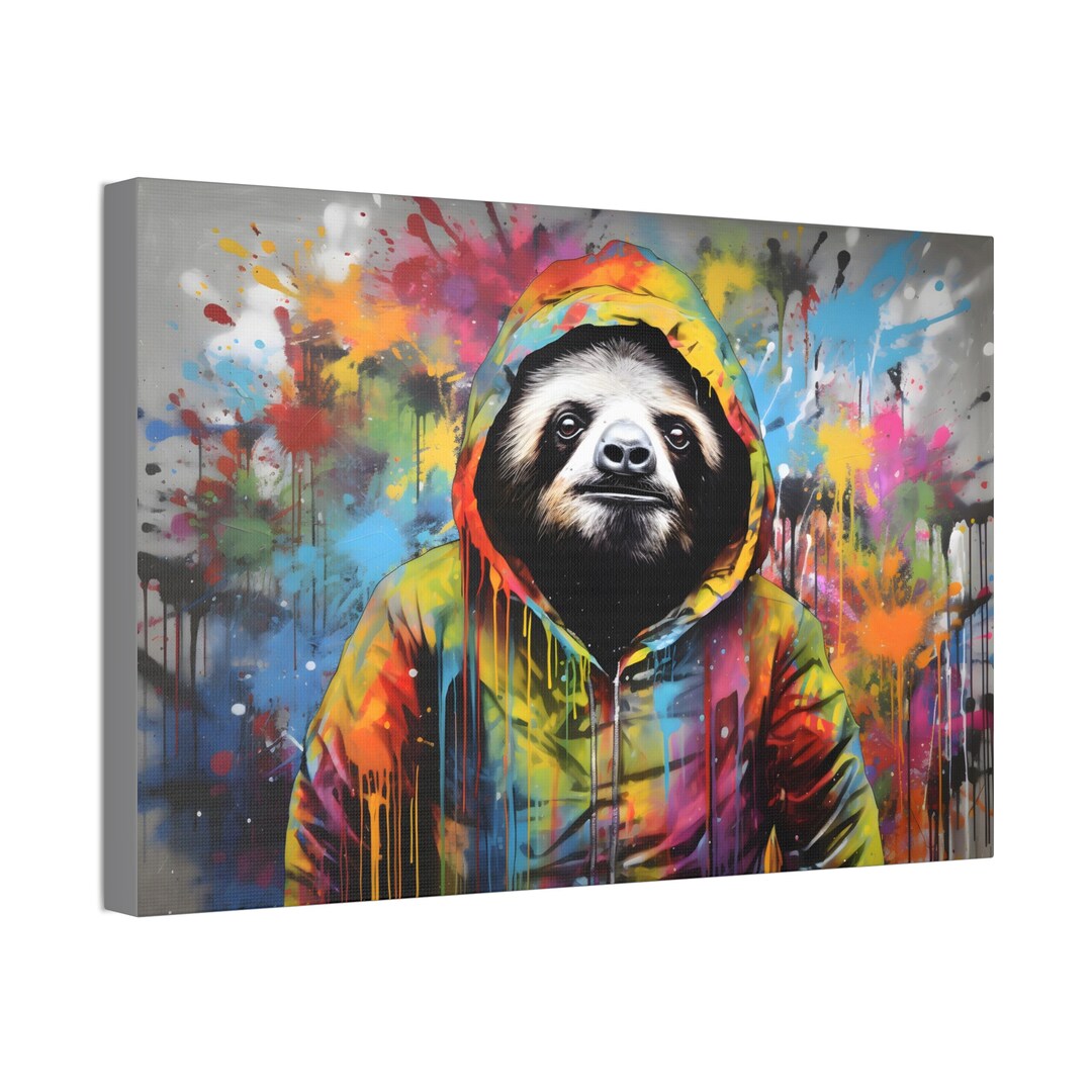 Sloth Canvas, Pop Art, Graffiti Art - Etsy