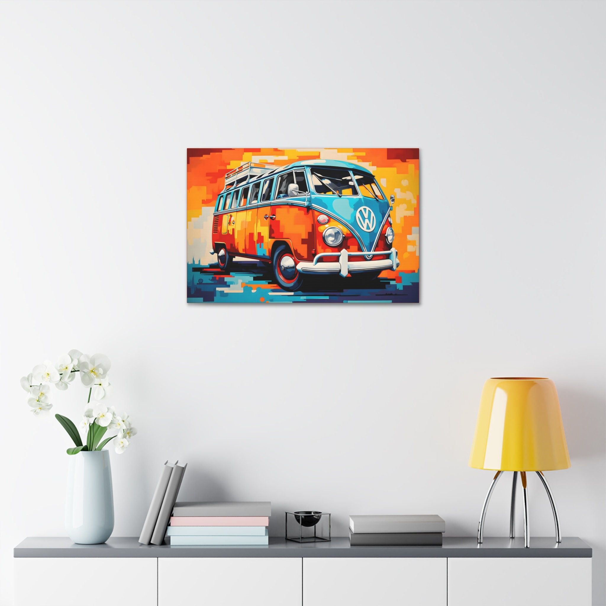 Retro Van Life Canvas, Volkswagon Bus Art Print - Etsy