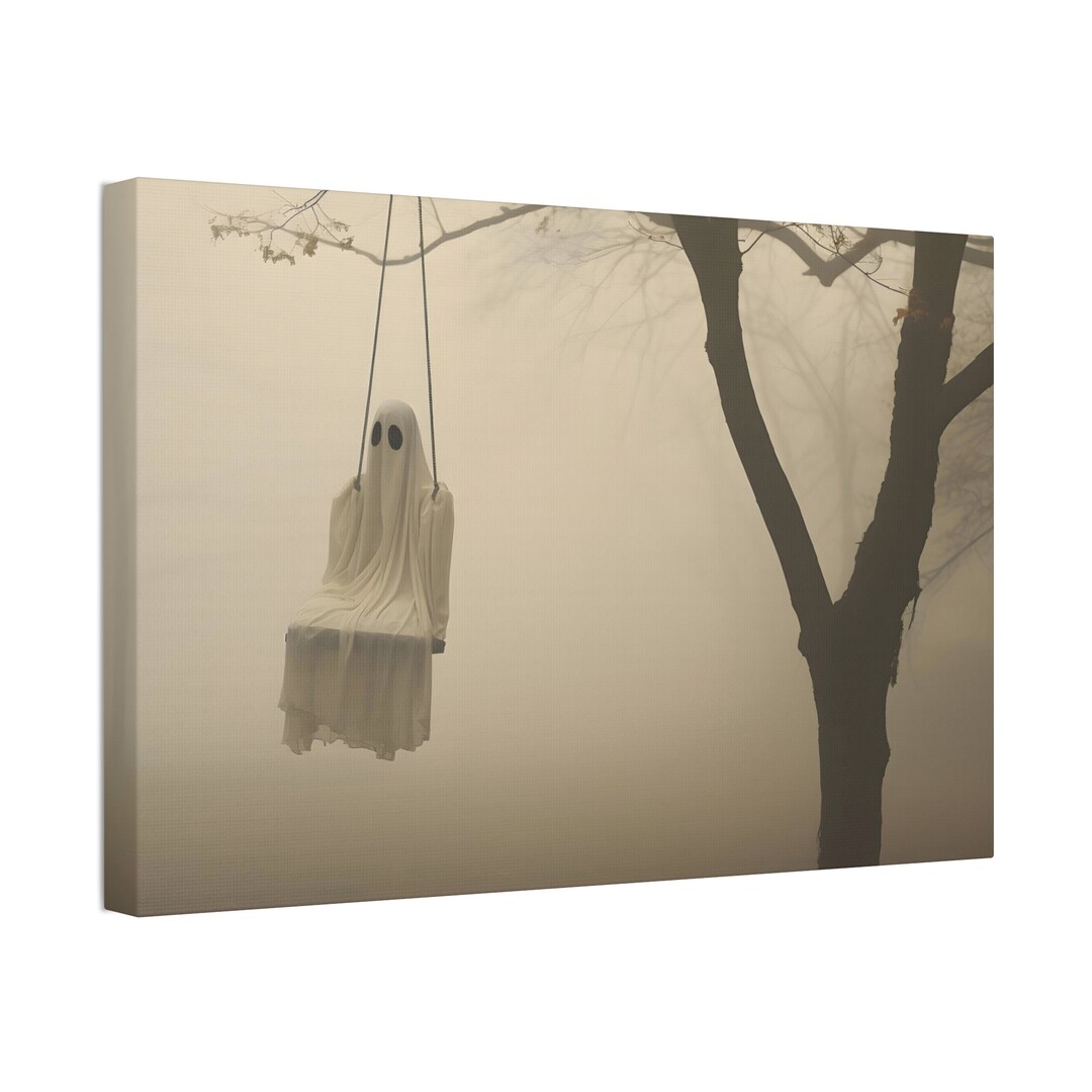 Halloween Decoration, Ghost Canvas, Ghost Swinging From Tree, Halloween ...