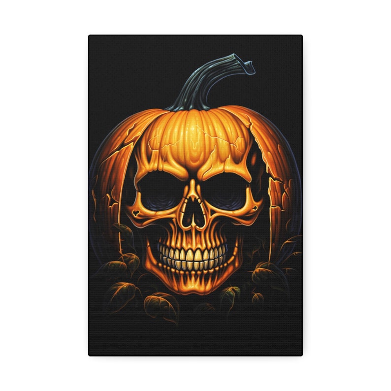Halloween Decor, Skeleton Jack O Lantern Canvas, Halloween Canvas - Etsy
