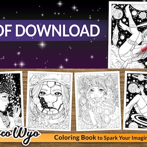 Galaxy Queen: Sci-fi Coloring Book for Relaxing by Coco Wyo - Etsy