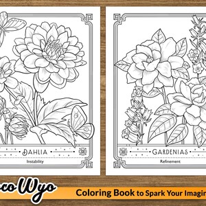The Language of Flowers: Flower and Botanical Coloring Book for ...