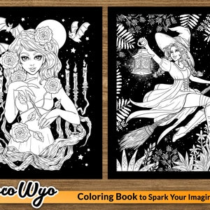 Witches: Fantasy Coloring Book for Relaxing by Coco Wyo - Etsy