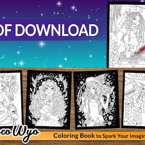 Modern Witches: Fantasy Coloring Book for Relaxing by Coco Wyo - Etsy